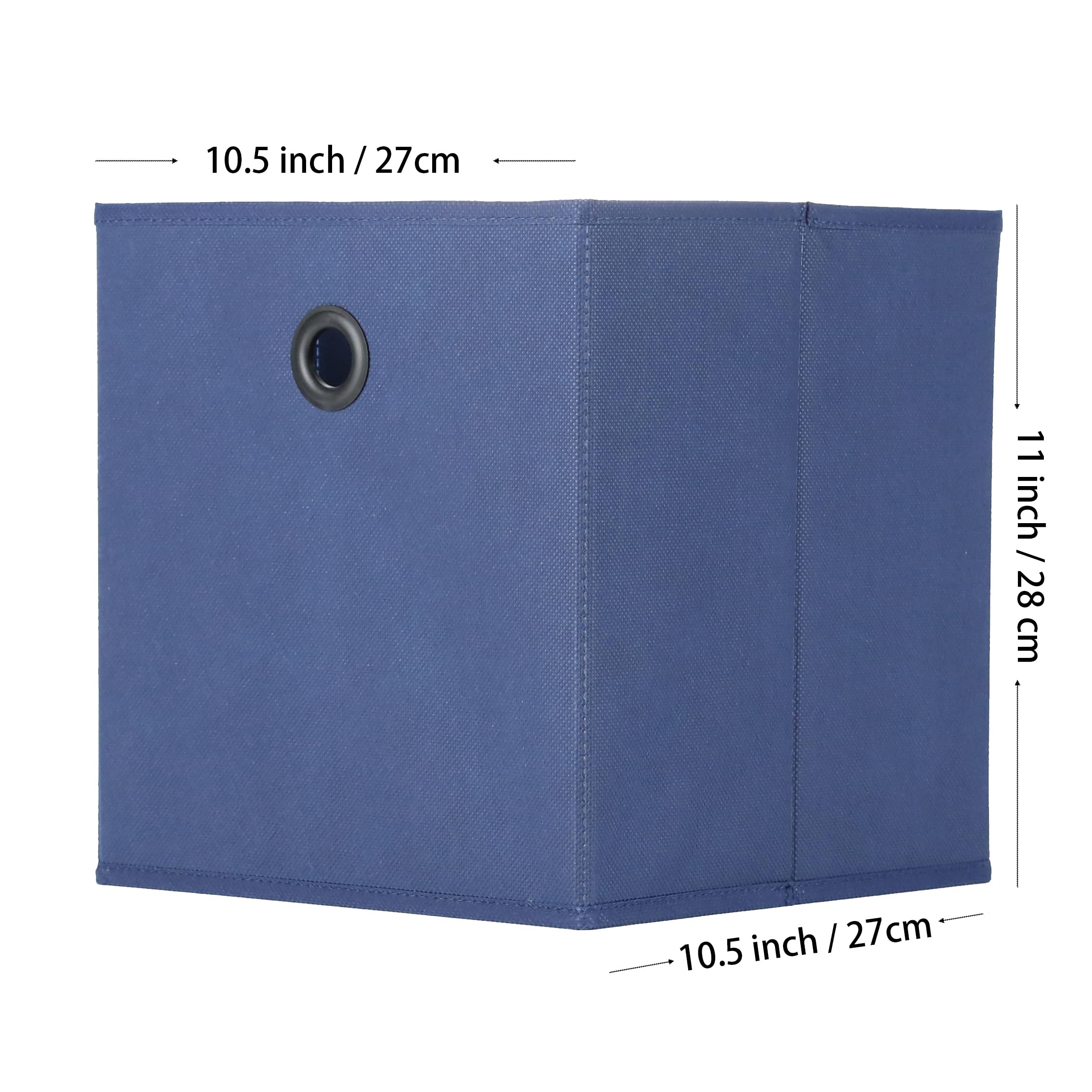 WIOLAMIU 6 Storage Cube 10.5"x10.5"x11" wiht Mesh Bag Non-woven Fabric Midnight Blue Deep Blue Dark Blue