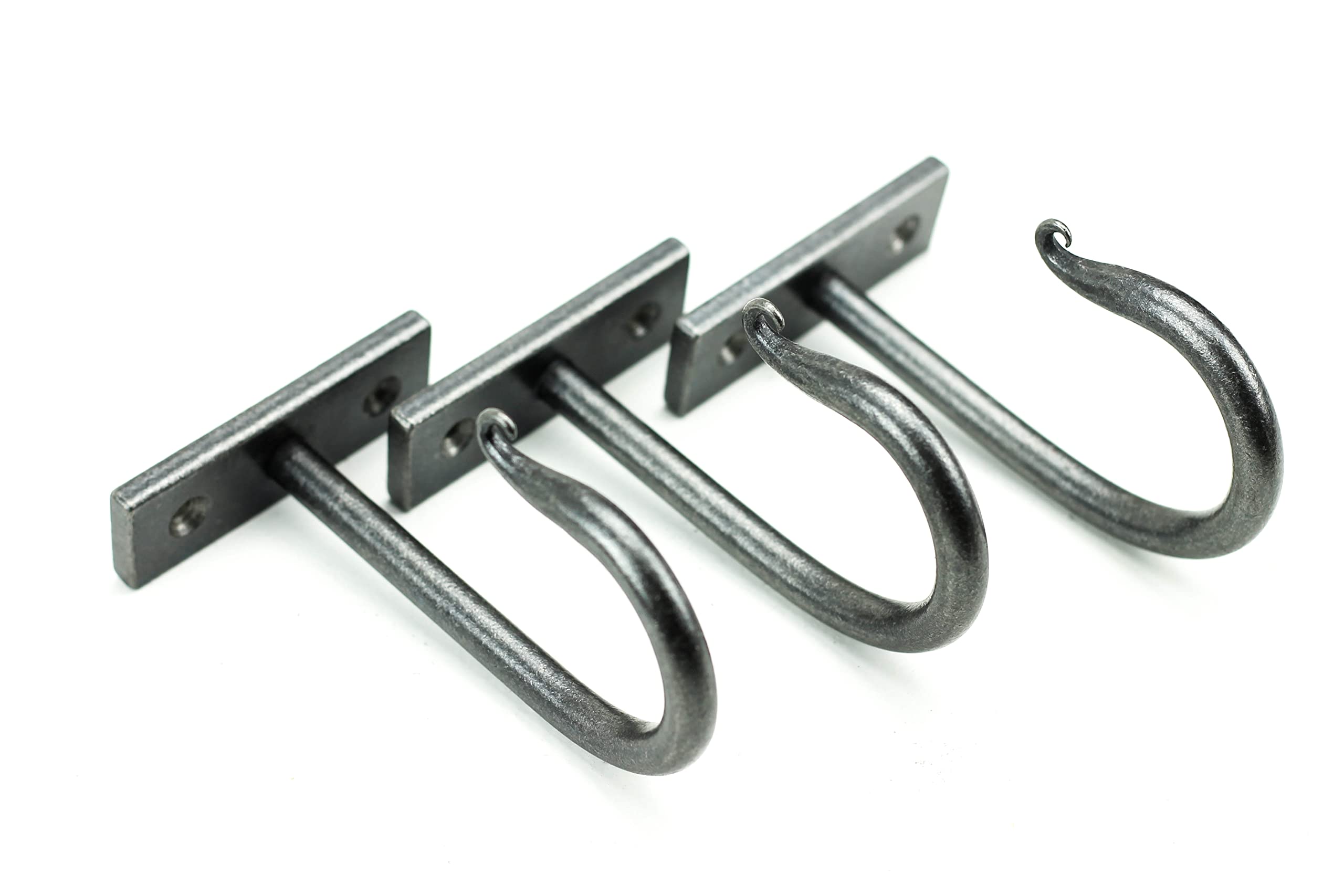 Undermount Classic Style Ceiling Hook | Hand Forged Wrought Iron | Black Dog Ironworks