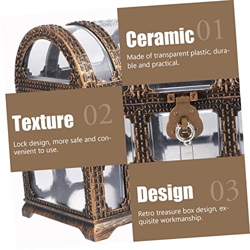 TOYANDONA 1pc Pirate Transparent Treasure Chest Pirate Toys Plastic Storage Box Mini Treasure Chest Pirate Treasure Box Pirate Candy Box Mini Pirate Treasure Chests Gold Coin Storage Case