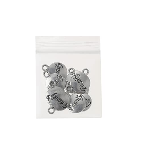 Foopama 200 PCS 1.5" x 1.5" Thick Small Clear Zip Poly Lock Plastic Bags Seal Reclosable Zip Bag Durable 2.4 Mil Jewelry Earrings Necklace Ring Coin Beads Pill Zipper Bags
