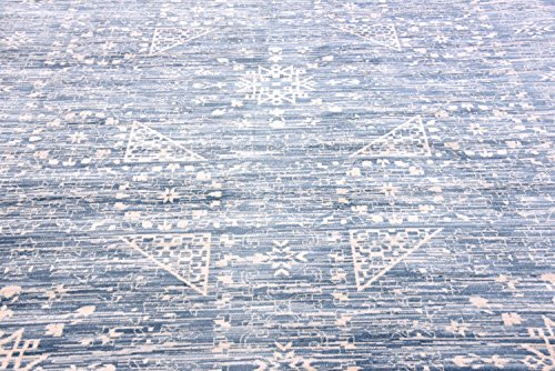 Unique Loom Paris Collection Area Rug - Birch (8' Square, Blue/ Beige)