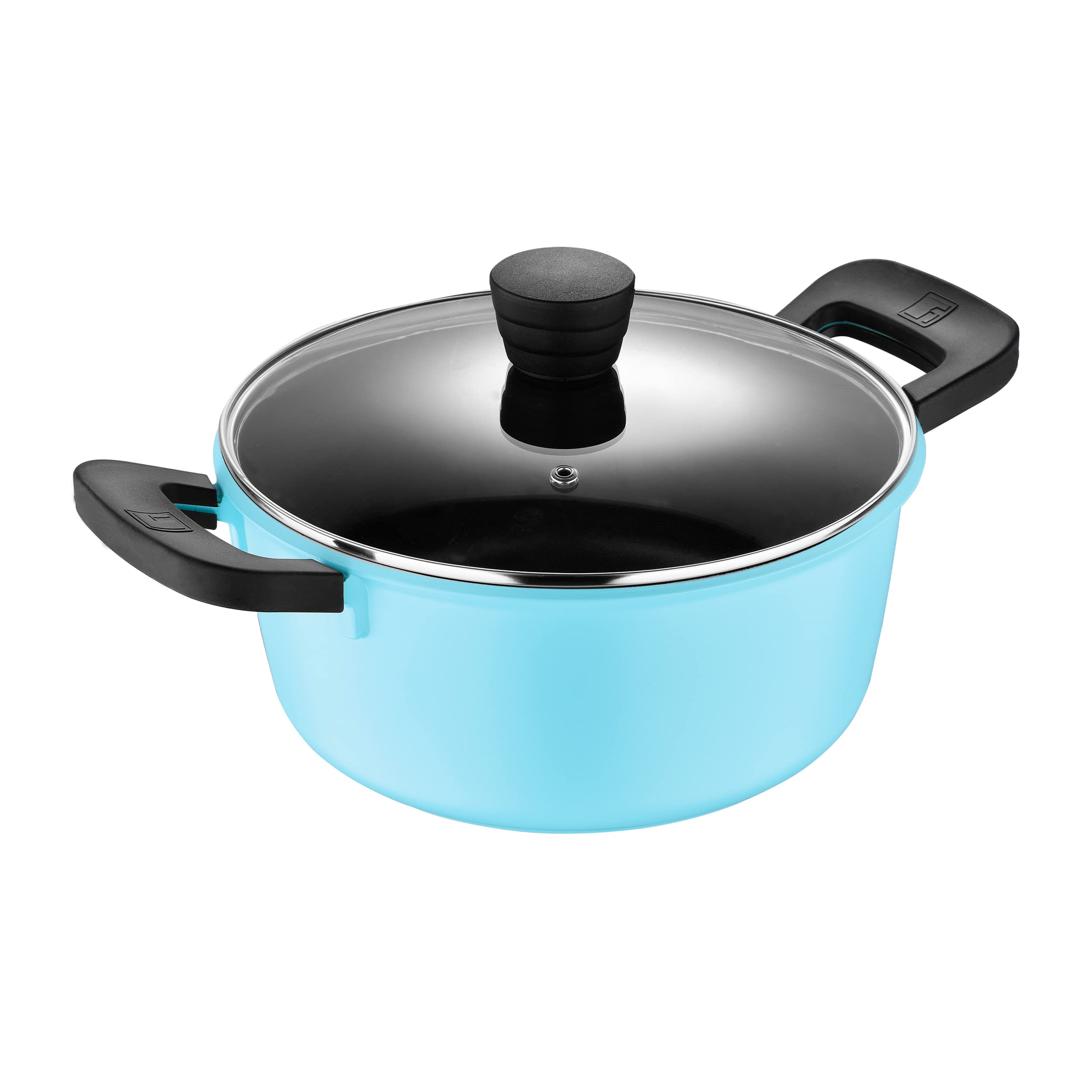 Bergner - Retro Cookware - Pots and Pans Set Nonstick - Induction Cookware Suitable for all Stove Types - Dishwasher Safe - 4.5 Quart Covered Dutch Oven - Grey