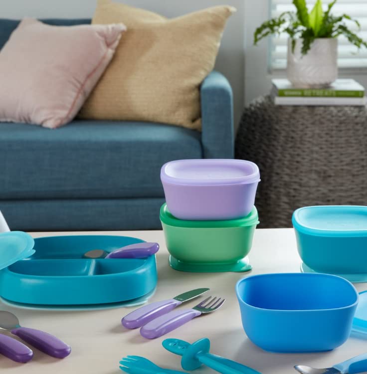 NUK Kiddy Cutlery Spoons, 3 Pack, 18+ Months Purple & Green (Purple & Green)