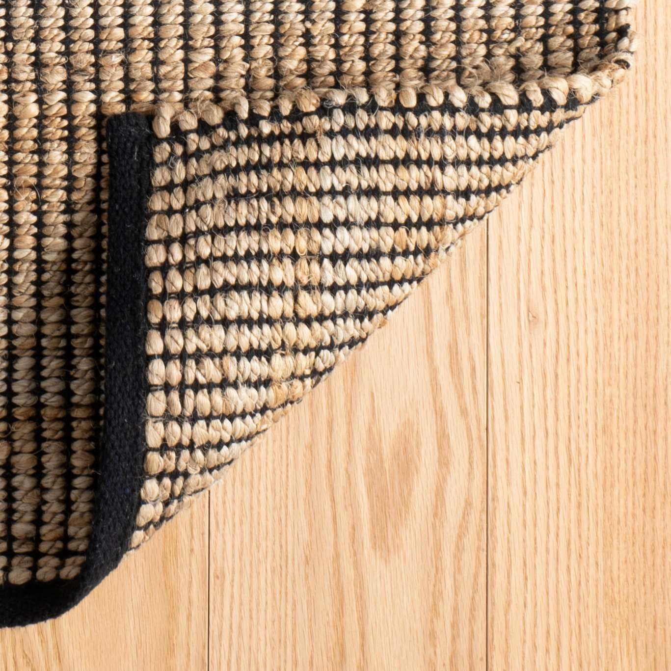 Dash and Albert Gridwork Jute Area Rug - 2' x 3' Black Solid Handwoven Accent Rug - Durable, Eco-Friendly, High Traffic Areas Hallway, Bedroom, Stairs