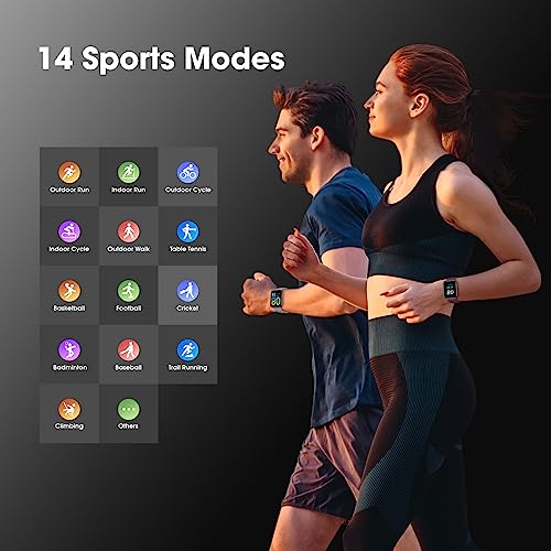 EURANS Smart Watch 44mm, AMOLED Always-on Display Fitness Watch with Heart Rate/Sleep Monitor Steps Calories Counter, IP68 Waterproof Activity Tracker Compatible with Android iOS