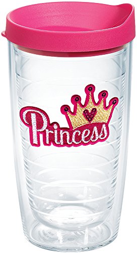 Tervis Princess - Sequins Made in USA Double Walled Insulated Tumbler Travel Cup Keeps Drinks Cold & Hot, 16oz, Clear