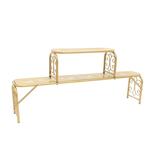 HOMEFORT Scroll Over The Sink Shelf Kitchen, Metal 2-Tier Storage Rack for Kitchen Accessories, Multi-Purpose Shelf for Top of Sink,36.02" W x6.10 D x15.74 H