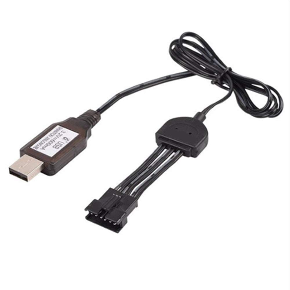 hj Black SM6P Plug 800mAh 9.6V 20C Rechargeable Lithium Battery with Charging USB Cable for High Speed RC Car S911 S912 9115 9116 9120 Remote Control Toy or RC Boat Plane Drone Monster Truck