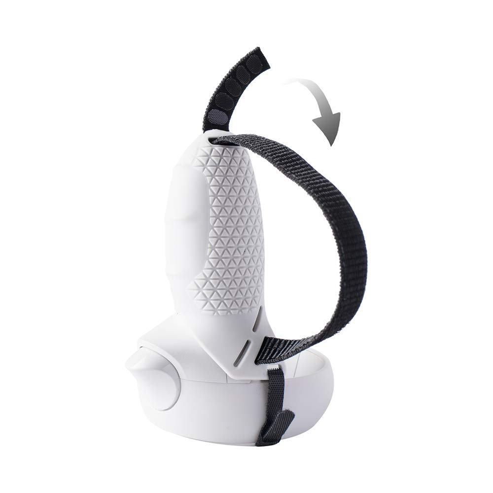 SINWEVR Touch Controller Grip Cover Compatible for Meta/Oculus Quest 2, Anti-Throw Handle Protecting Sleeve Quest 2 Accessories with Adjustable Knuckle Strap (White - TPU)