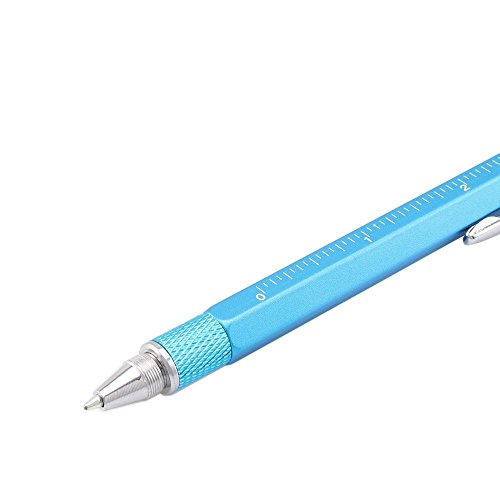 Shulaner 7 in 1 Metal Tech Tool Pen with Ruler, Bottle Opener, Phone Stand, Ballpoint Pen, Stylus and 2 Screw Driver, Multifunction Tool Fit for Men or Women, 4 Color, Pack of 4