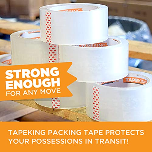 Tape King® Clear Packing Tape - 60 Yards Per Roll (12 Rolls) - 1.88 Inch Wide Stronger & Thicker 2.7mil, Heavy Duty Adhesive Industrial Depot Tape for Moving Packaging Shipping, Office & Storage