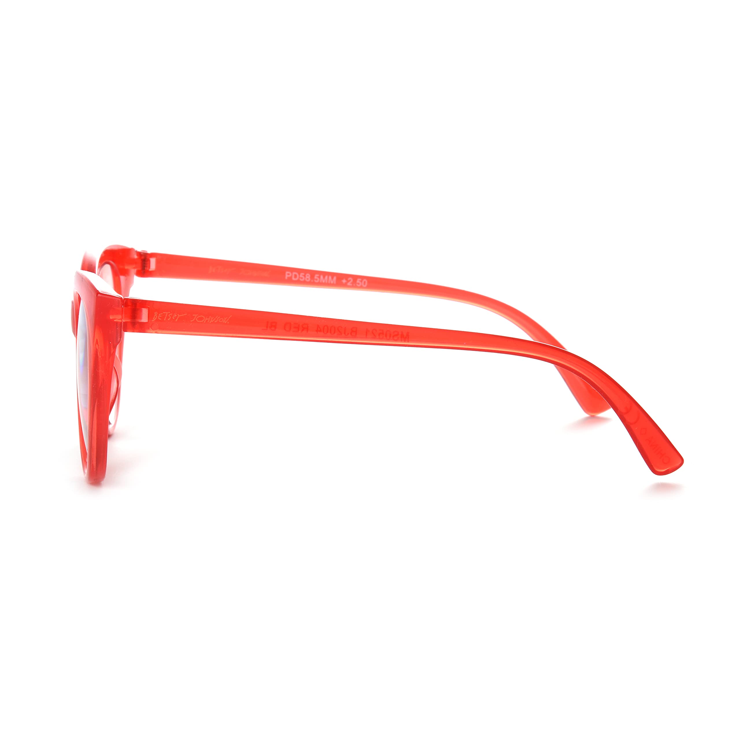 Betsey Johnson Women's Rhett Glasses Blue Light Glasses, Shiny Red, 62mm US