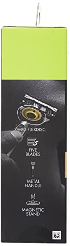 Gillette Labs Men's Razor + 1 Razor Blade Refill, with Exfoliating Bar, Includes Premium Magnetic Stand, Black & Gold Edition