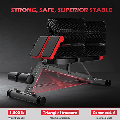 Finer Form Multi-Functional FID Weight Bench for Full All-in-One Body Workout β Hyper Back Extension, Roman Chair, Adjustable Sit up Bench, Incline, Flat & Decline Bench. Perfect with adjustable dumbbell set, barbell weight set or bench press