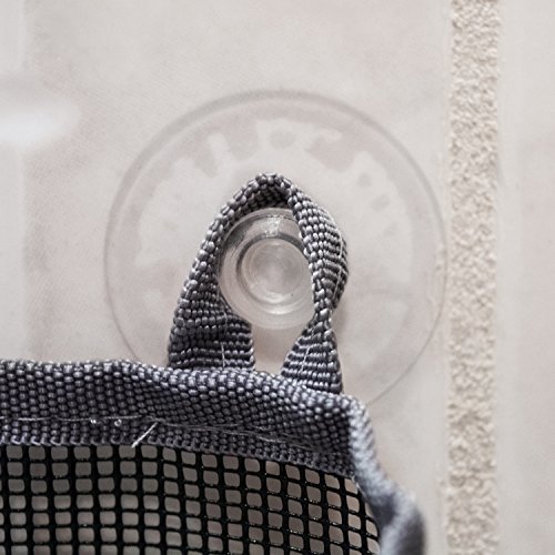 DII Bathroom Mesh Caddy Suction Organizer, Large Set, Gray 2 Piece