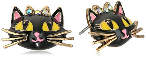 Betsey Johnson Cat Stud Earrings Pink Stud Earrings