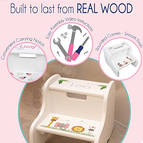 Personalized Girl Tribal Arrows White Two Step Stool