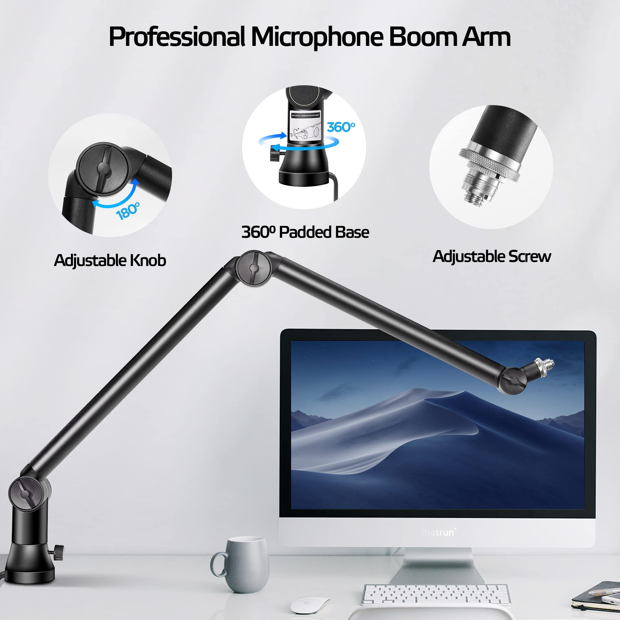 Bietrun Mic Boom Arm with Shock Mount