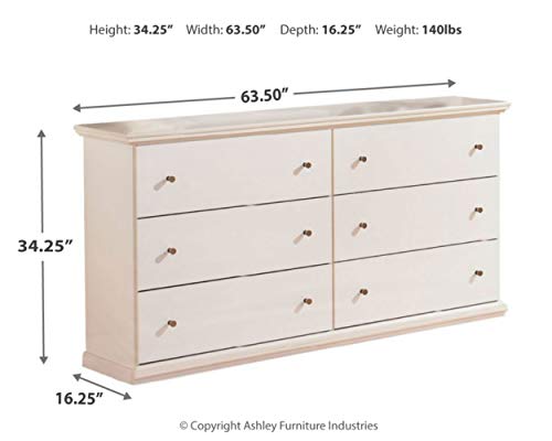 Signature Design by Ashley Bostwick Shoals Children's Traditional 6 Drawer Dresser, White