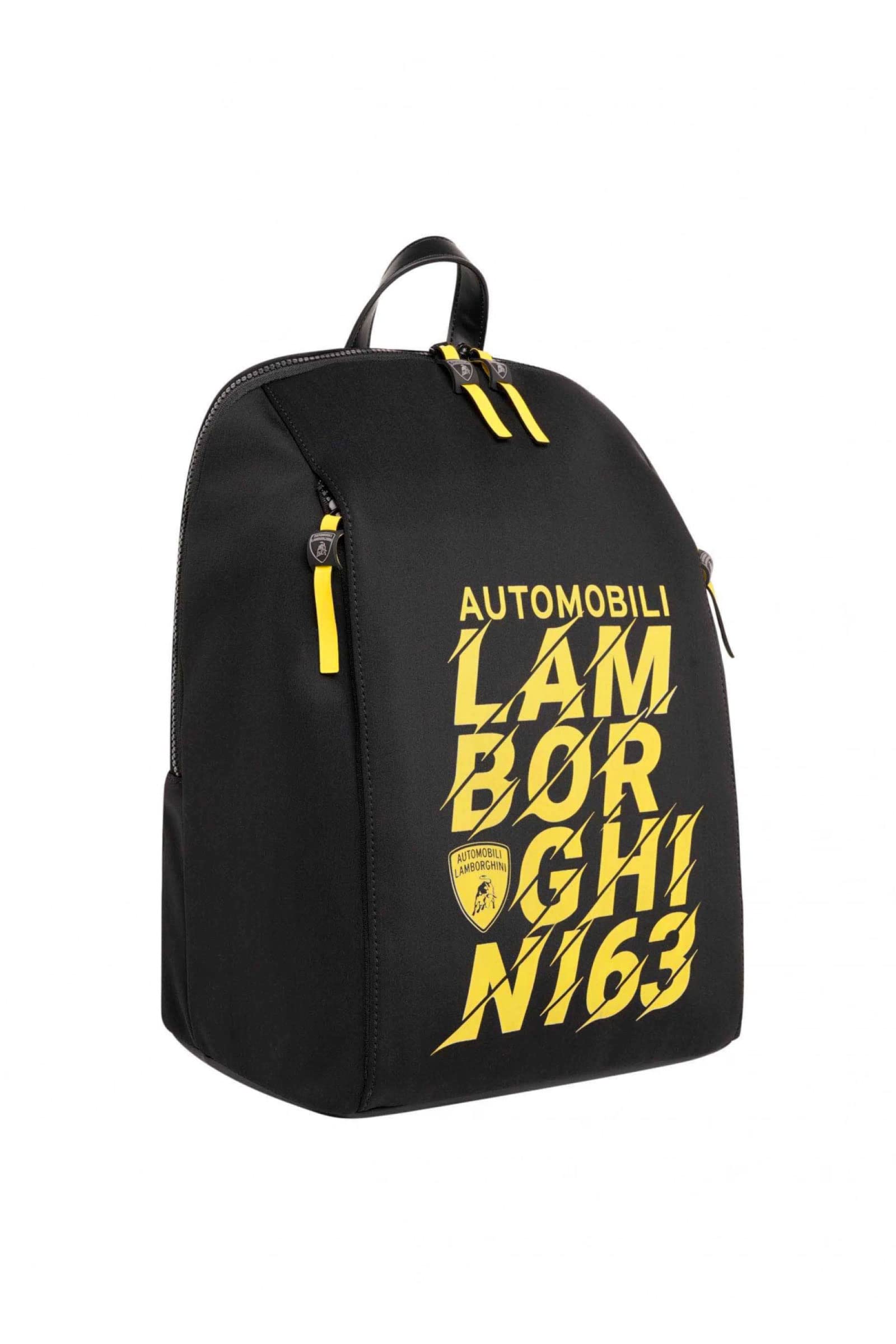 Automobili Lamborghini Men's backpack black with yellow print, Black