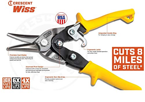 Crescent Wiss 9-3/4" MetalMasterĀ® Compound Action Straight and Left Aviation Snips - M1R