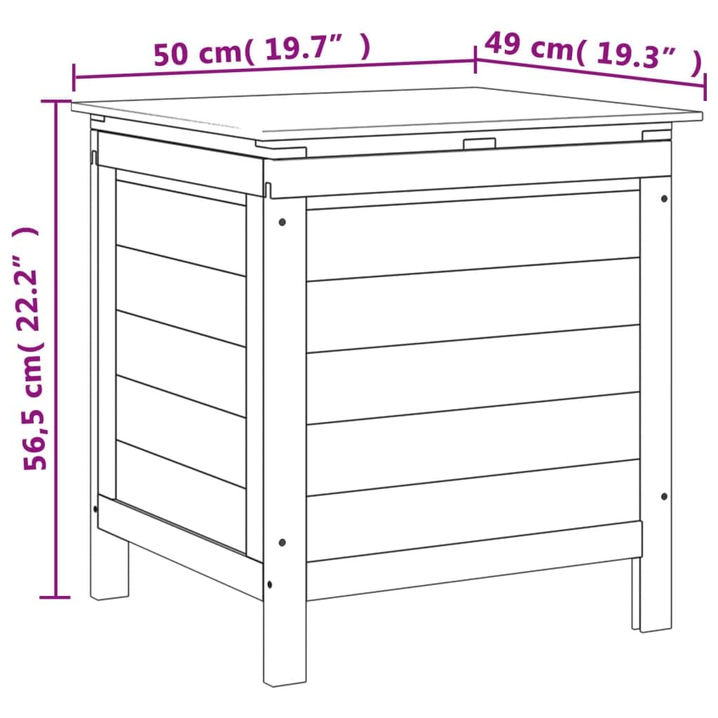 vidaXL Solid Fir Wood Patio Storage Box - White Outdoor Cushion Chest for Garden Tools and Toys with Slatted Base, 19.7x19.3x22.2 Inches