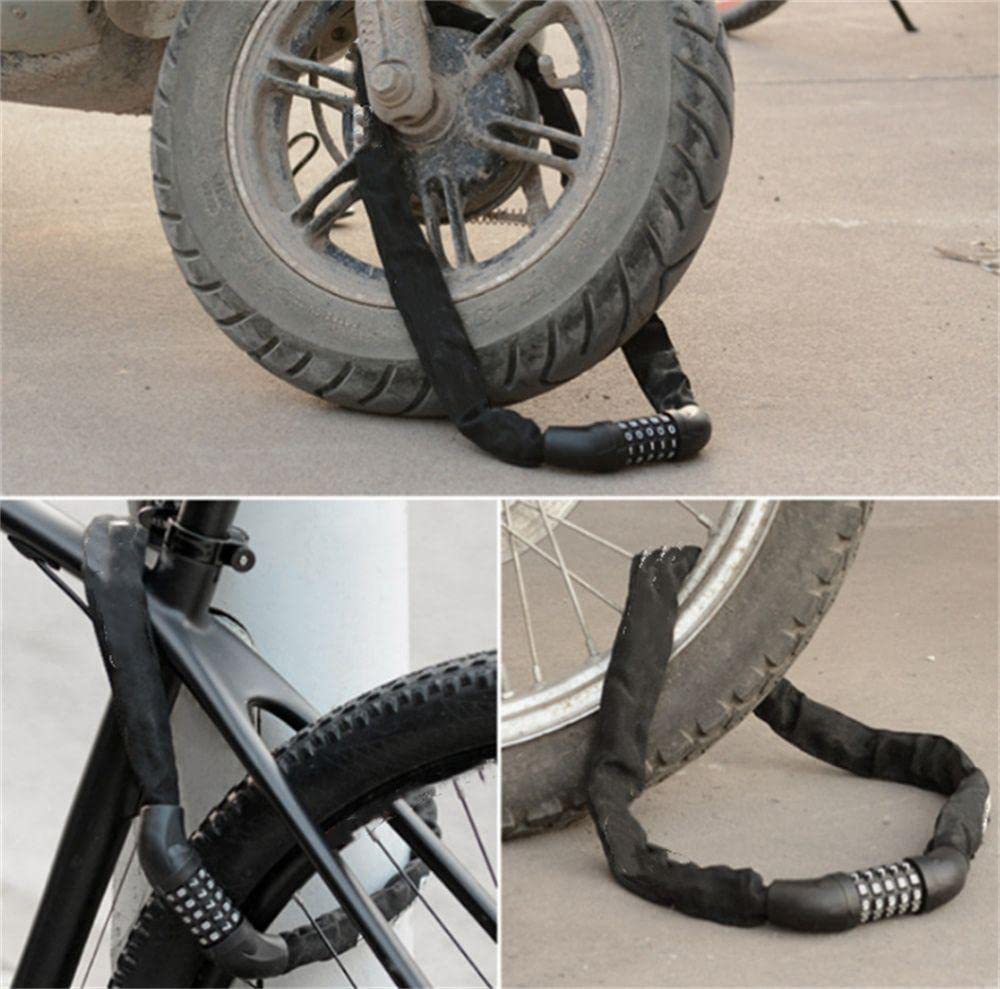 Bike Lock, 5 Position Resettable Combination Heavy Duty Anti-Theft Bike Lock, Bike Chain Lock, Security