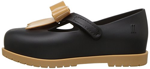Mini Melissa Kids' Mini Classic Baby Ii Mary Jane Flat,Black/Beige,8 Regular US Toddler