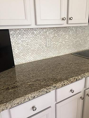 Art3d 6-Pack Mother of Pearl Shell Mosaic Tile for Kitchen Backsplashes/Bathroom Tile, White Subway Mosaic Tiles