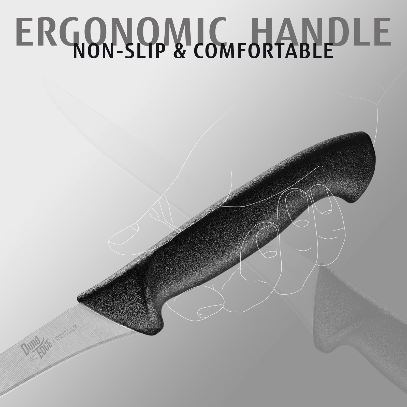 dimoedge 6 inch Professional Boning Knife, Super Sharp Deboning Knife with Ergonomic Handle(Black)