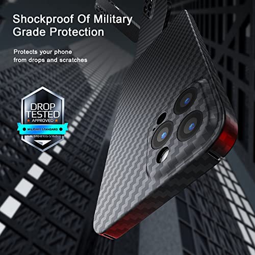memumi ๐ฎ๐ฌ๐ฎ๐ฎ ๐๐๐ Real Carbon Fiber Case for iPhone 13 Pro Max, Sturdy Durable Carbon 0.5 mm Thin Cover for iPhone 13 Pro Max Aramid Fiber Skin Case with Military-Grade Drop Protection Black