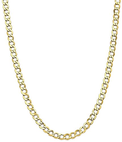 IceCarats 10K Solid Yellow Gold 6.5mm Curb Link Chain Necklace 24 inch