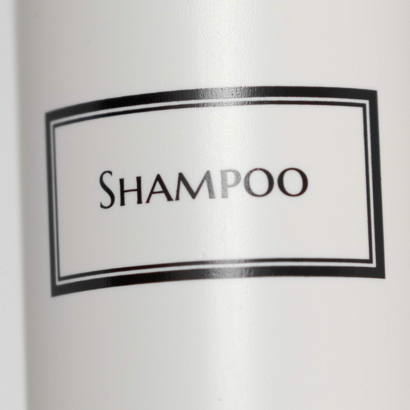 Artanis Home Silkscreened Empty Shower Bottle Set for Shampoo, Conditioner, and Body Wash, Cosmo/Bullet 16 oz 3-pack, White (Black Pumps)