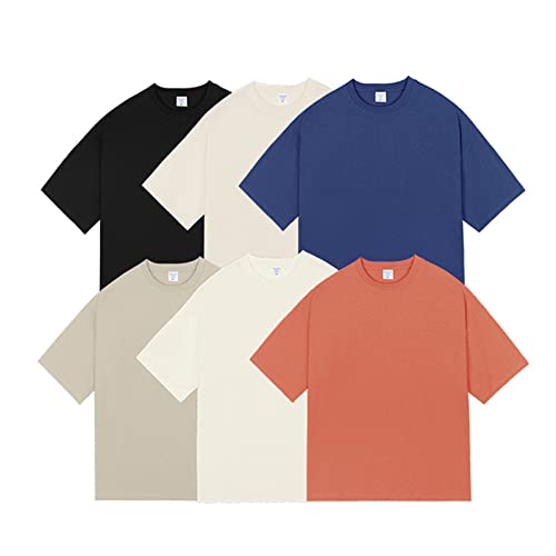 Men's Fashion Loose Fit Crewneck Solid T-Shirt Athletic Lightweight Short Sleeve Gym Workout Tops Beige