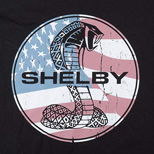 Carroll Shelby® Patriotic Flag Snake Long Tee T-Shirt Black | Officialy Licensed Product | 100% Preshrunk Cotton | Size: 2X