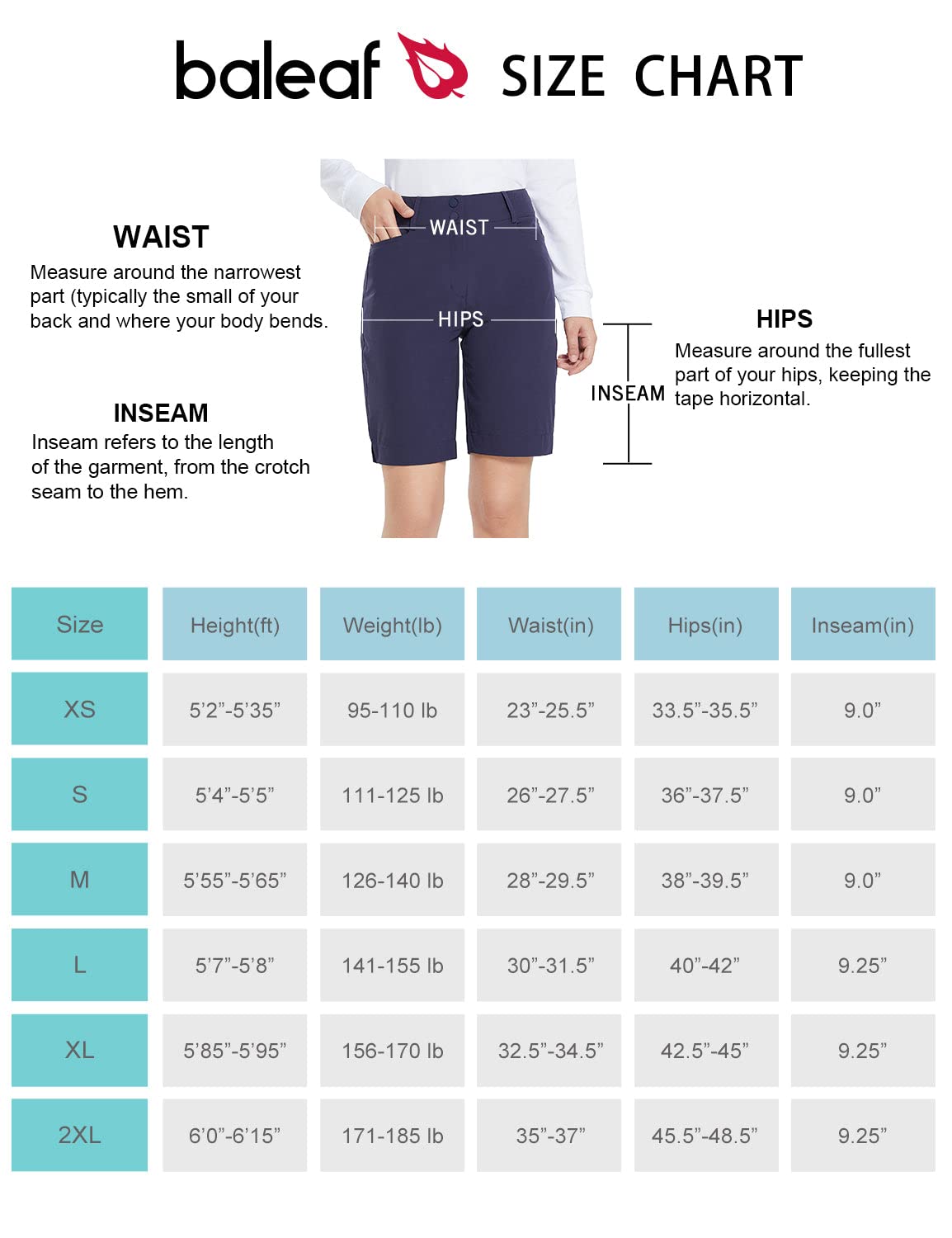 BALEAF Women's Golf Shorts 9" Bermuda Long Short Knee Length Stretch with Pockets Golfing Apparel for Ladies Navy Blue XXL