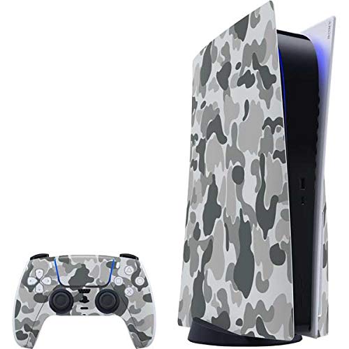Skinit Decal Gaming Skin Compatible with PS5 Console and Controller Originally Designed Grey Street Camo Design