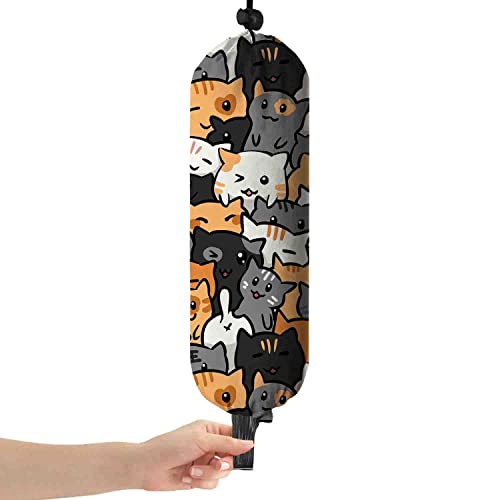 Cute Plastic Bag Holder,Cats,Grocery Bags Dispenser,Shopping Bag Organizer,Gifts for Kitchen Decor