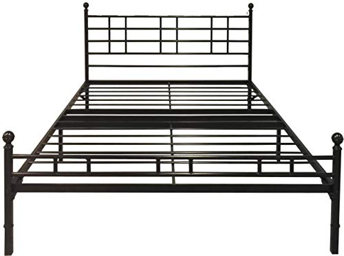 Mellow Allston-Metal Platform Bed with Built-in Slats & Headboard Patented Bifold Easy Assembly, TwinXL, Black