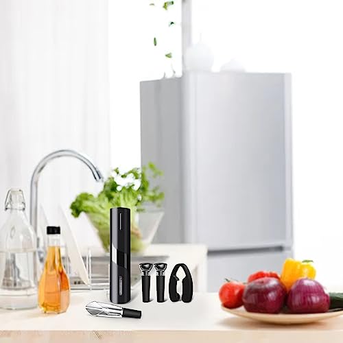TEBIKIN Electric Wine Bottle opener,Battery Operated Automatic Wine Bottle Corkscrew Opener with Foil Cutter,2 Wine Vacuum Stopper,Wine Pourer for Gift,Home,Party