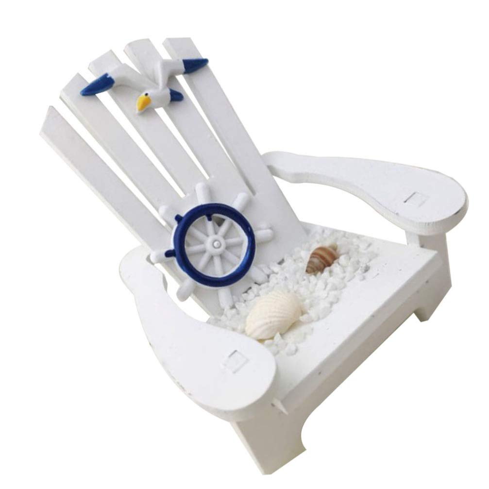 Mini Wooden Chair Ornament Beach Decor Nautical Figurines Decor Beach Tabletop Centerpiece Ocean Home Decoration for Bedroom Living Room Corridor Garden Office Home