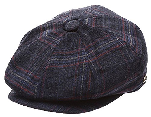 Men's Classic 8 Panel Wool Blend Newsboy Snap Brim Collection Hat (as1, Alpha, l, NSB2321 Blue Pliad)