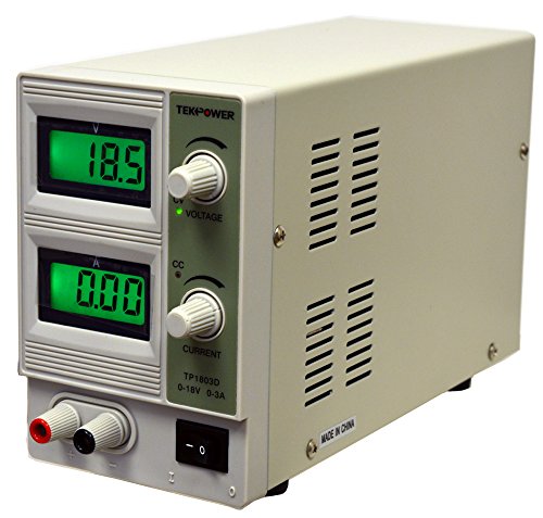 Tekpower HY-1803D Heavy-Duty Digital Variable DC Power Supply, 0-18 Volts @ 0-3 Amps