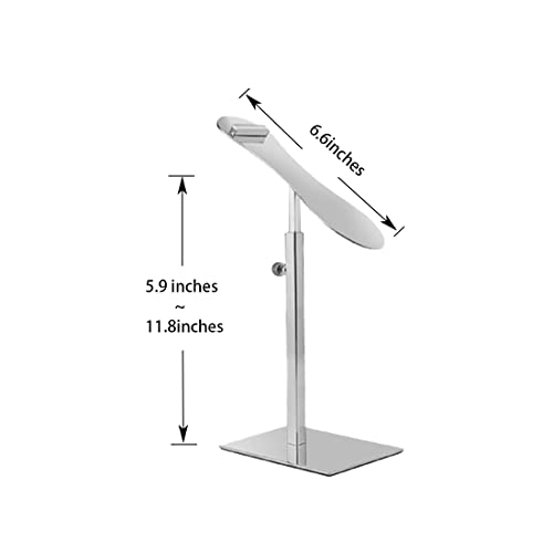 DZLOHAS Shoe Display Stand Silver, Risers Stand Countertop Adjustable Shoe Rack Retail Supplies Stainless Steel Shoe Display, 2 Sets of Shoe Rack