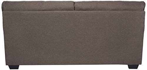 Signature Design by Ashley Tibbee Tufted Modern Sofa with 2 Accent Pillows, Dark Taupe