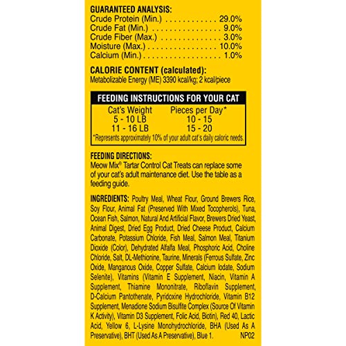Meow Mix Ocean Explosion Tartar Control Cat Treats, 2.1 Ounce Pouch (Pack of 12)