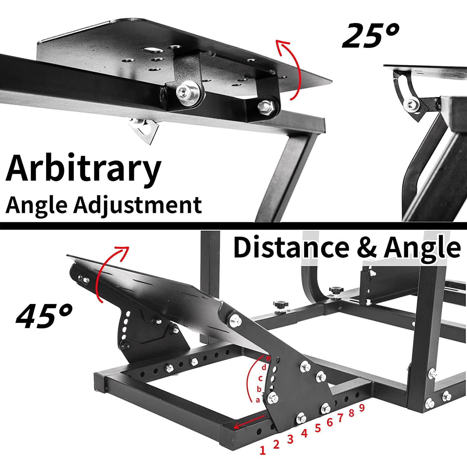 Minneer Racing Simulator Cockpit with Racing Seat V2 Support Game Support Stand Up Simulation Driving Bracket for Logitech G29,G27,G25, G923 Racing Steering Wheel Stand Without Wheel and Pedals (RED)