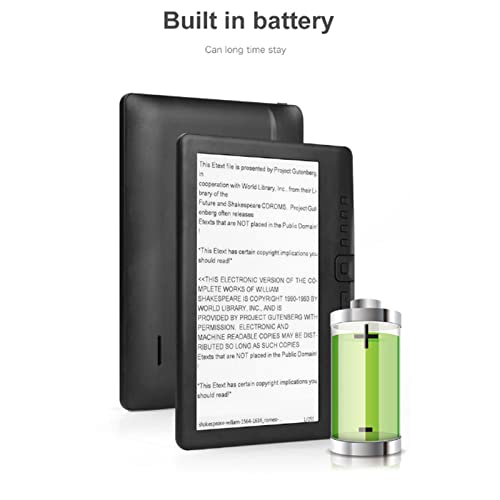 E Reader, 7in Color TFT LCD 16:9 Screen HD 800x480 eBook Reader, Portable Waterproof E Paper E Book Reader Audio Player with Headphone and Protective Case, for EPUB PDF TXT(16GB)