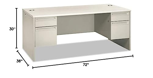 HON 38180B9Q 38000 Series Double Pedestal Desk, 72-Inch Wide, Silver Mesh/Light Gray