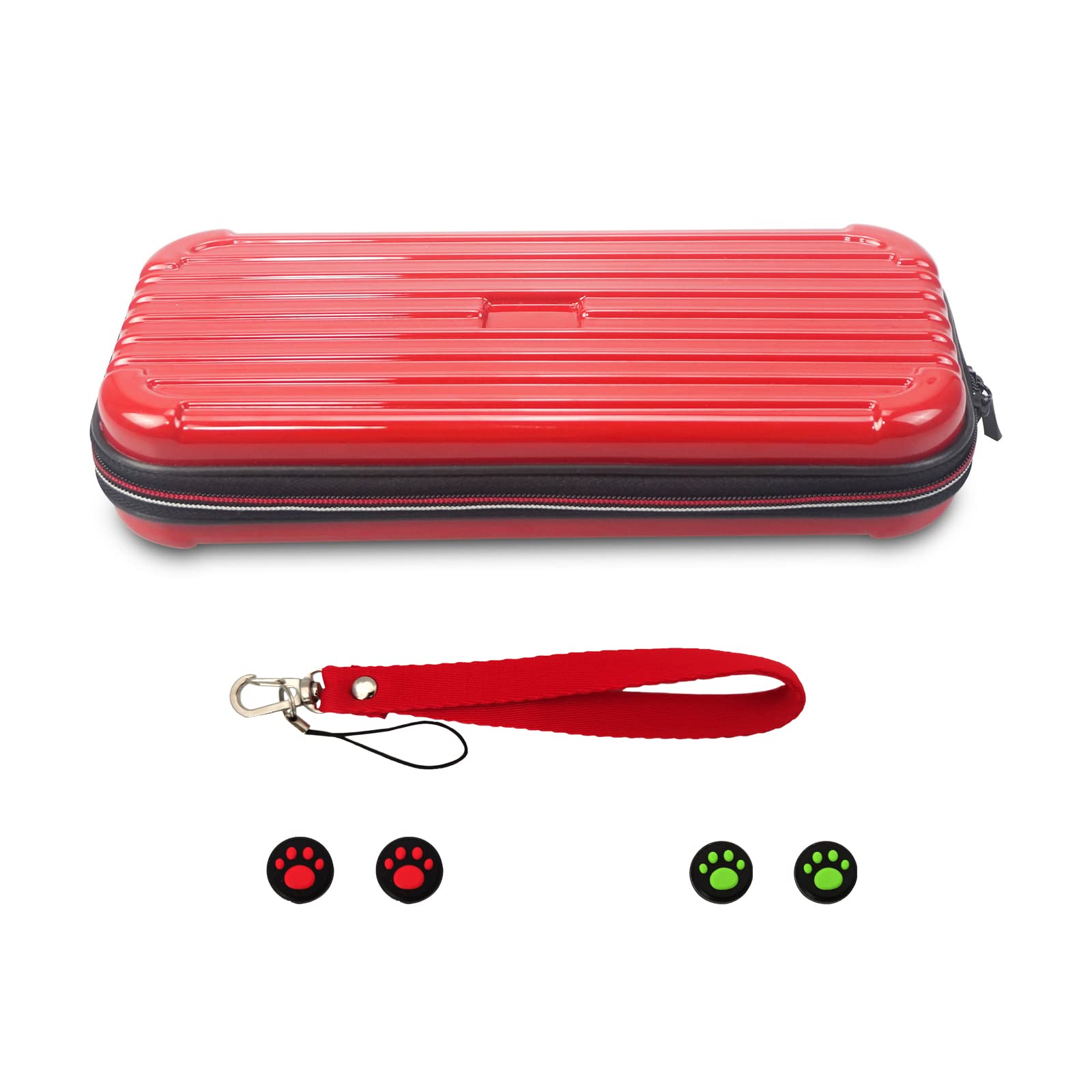 Carrying Case for Nintendo Switch OLED / Lite, Covered with ABS Hard Shell,Shockproof and Wear-Resistant,with 8 Game Cards Slots,Compatible for Nintendo Switch Accessories Older Models,Red